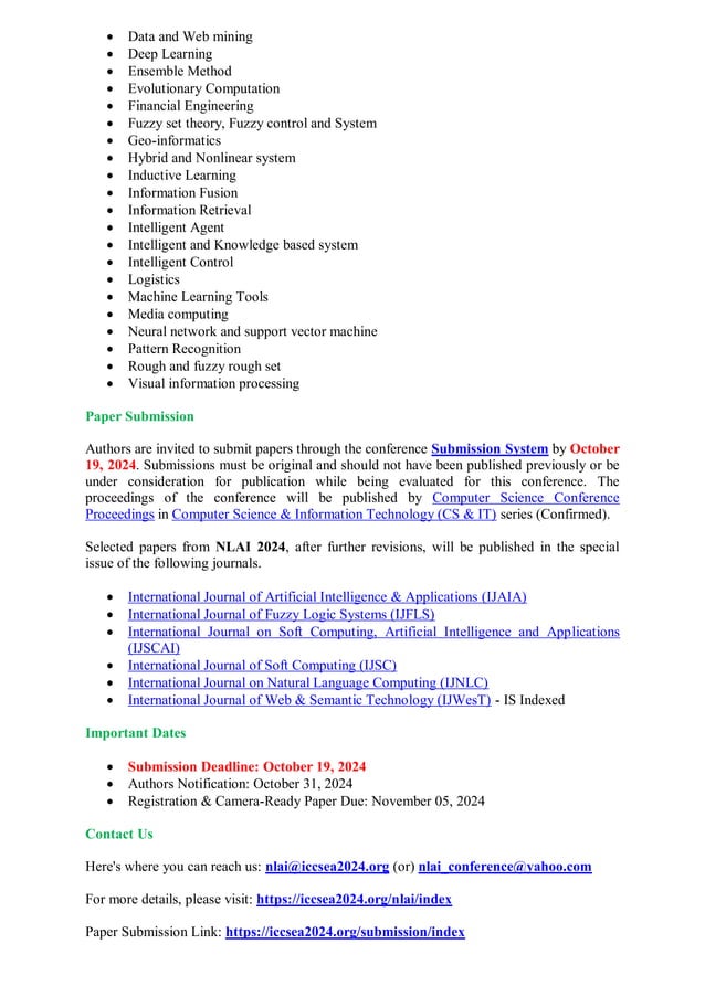 5th International Conference On Nlp Artificial Intelligence