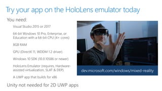 Building Mixed Reality Experiences with the HoloToolkit for Unity | PPT
