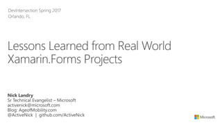 Lessons Learned from Real World Xamarin.Forms Projects | PPT