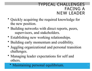 New Leader Assimilation - A guide for new leader to lead a team | PPTX