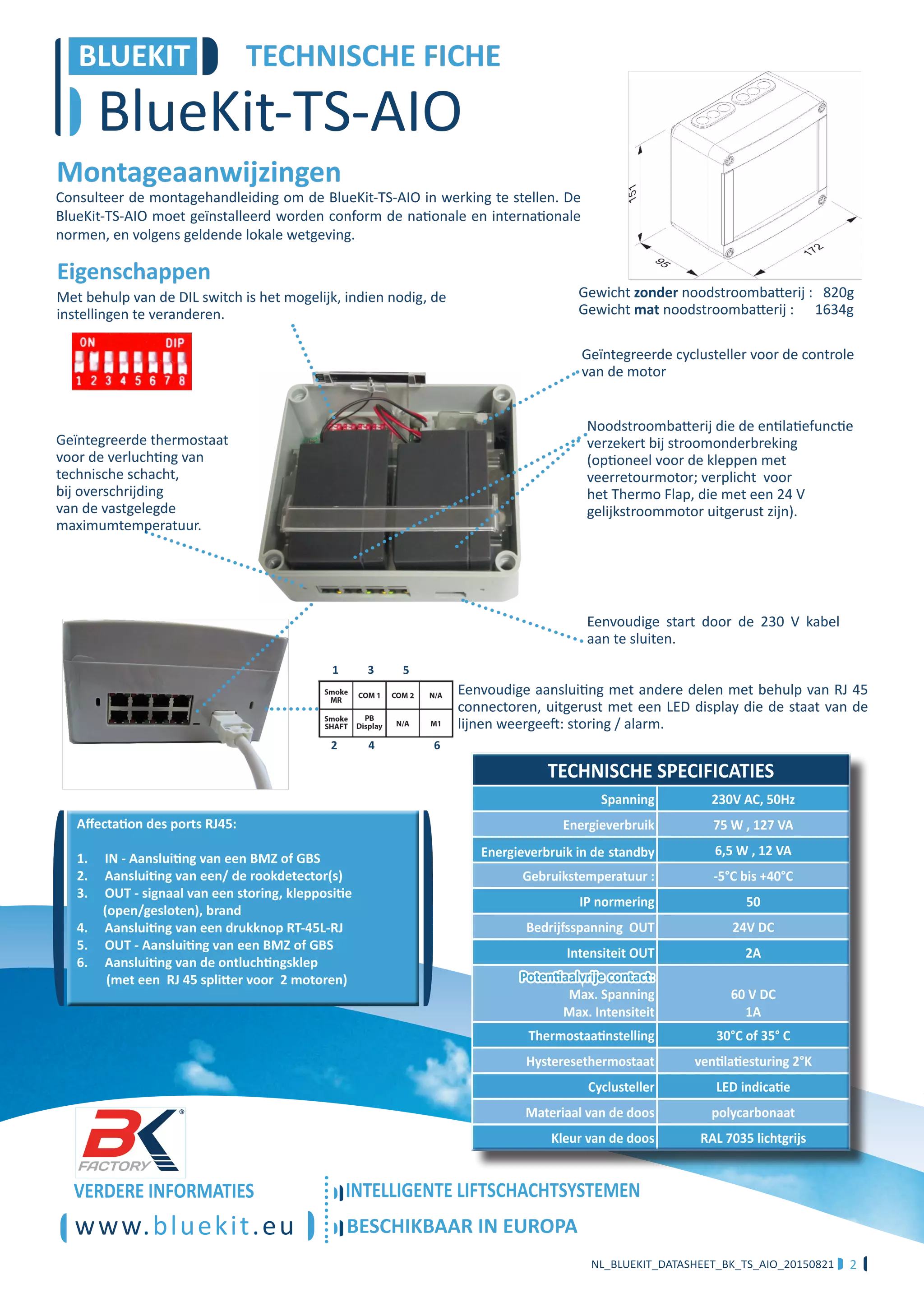 BK Factory - BlueKit-TS-AIO - Technische fiche | PDF