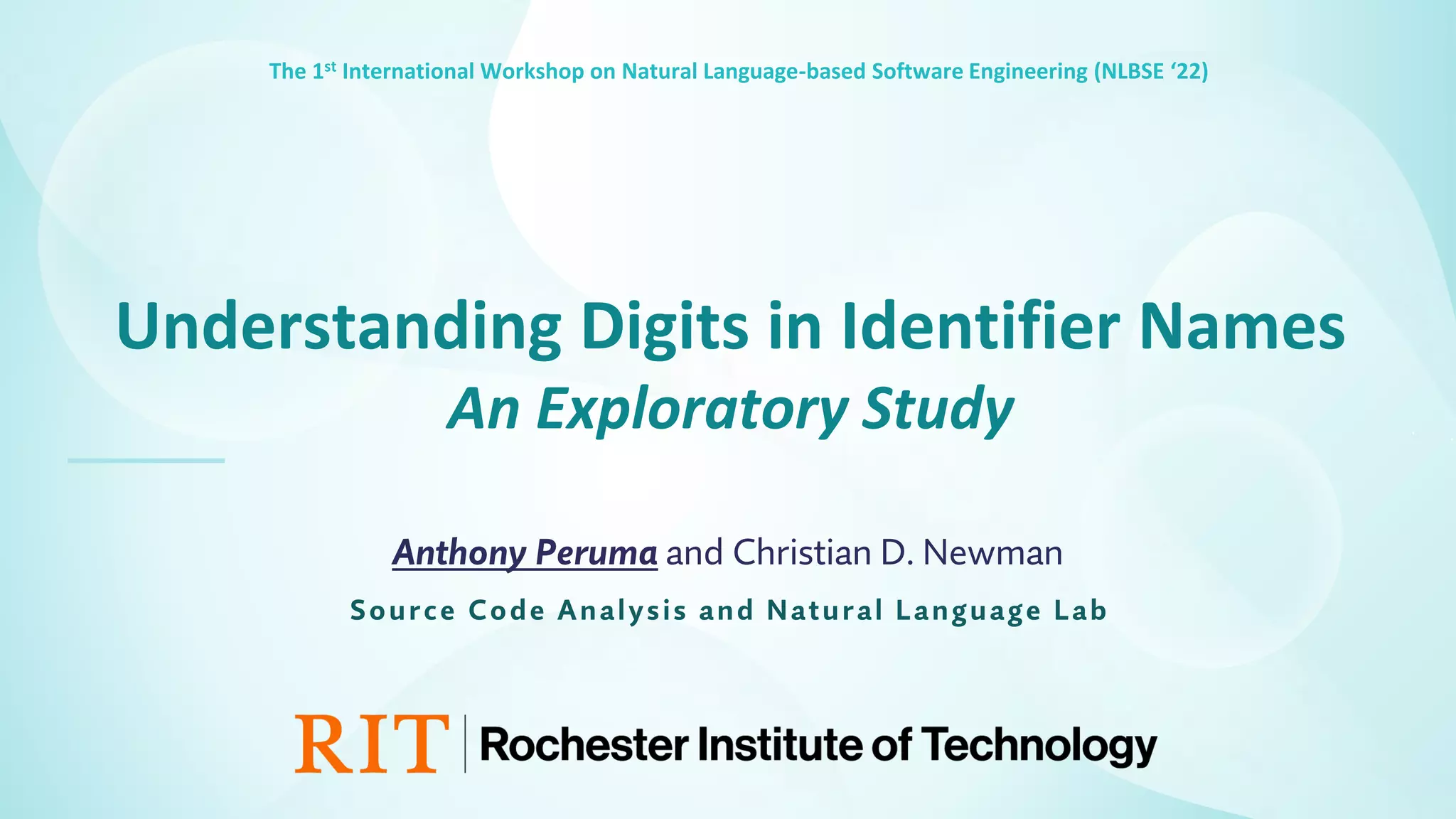 Understanding Digits in Identifier Names: An Exploratory Study | PPT