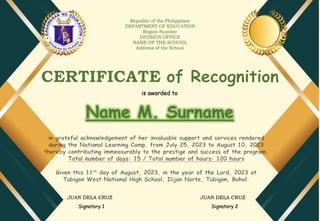 NLC-CERT-FOR-TEACHERS.pptx | Professional School | Postgraduate Education