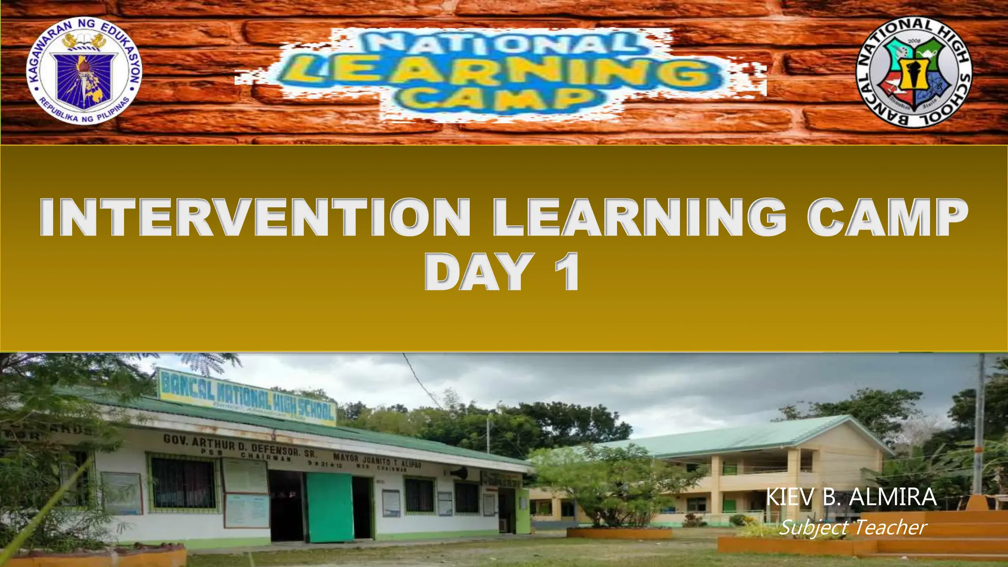 NATIONAL LEARNING CAMP INTERVENTION DAY 1 POWERPOINT PRESENTATION BY ...
