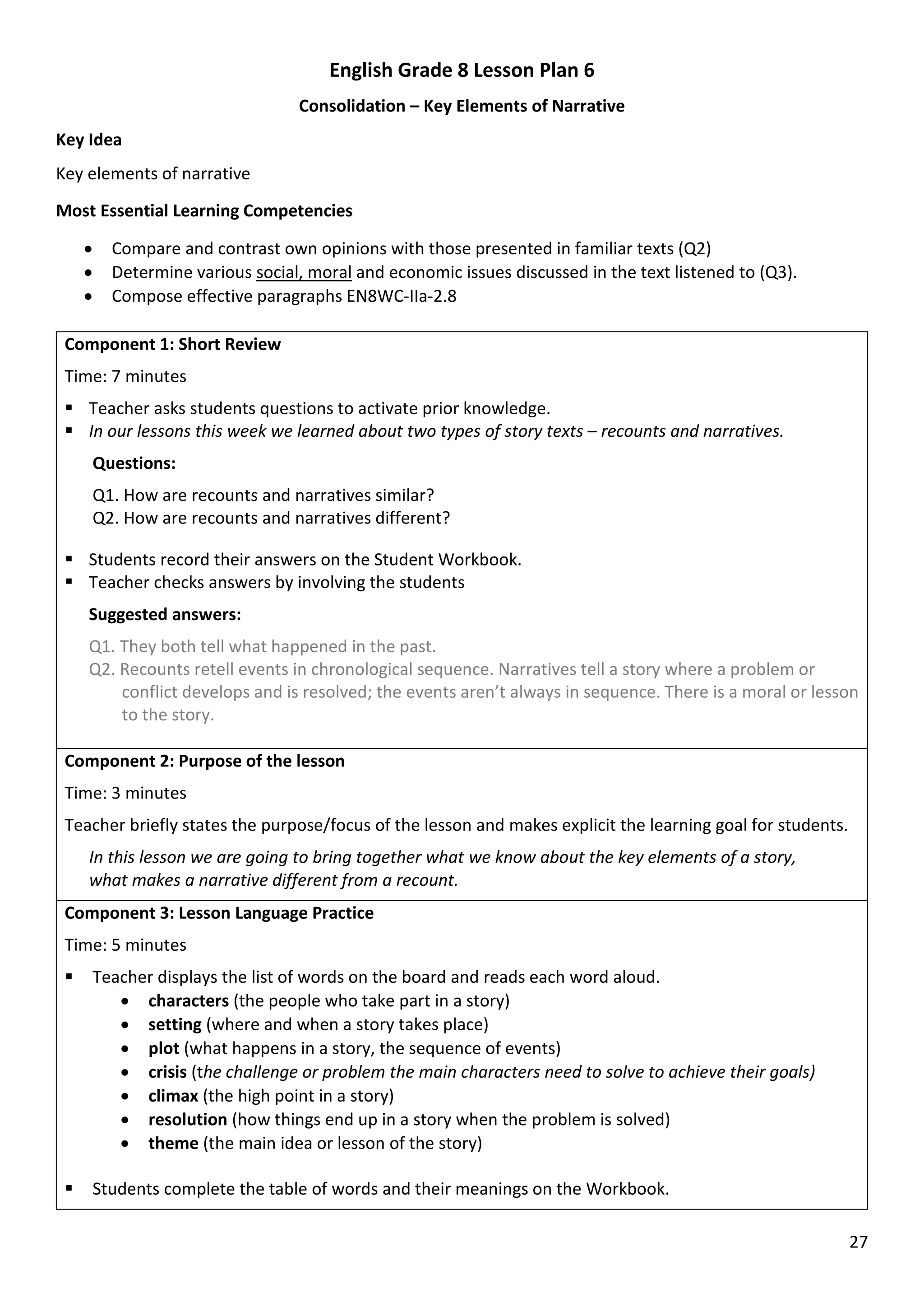 NLC23 - Grade 8 Consolidation English Lesson Plan - Final.pdf