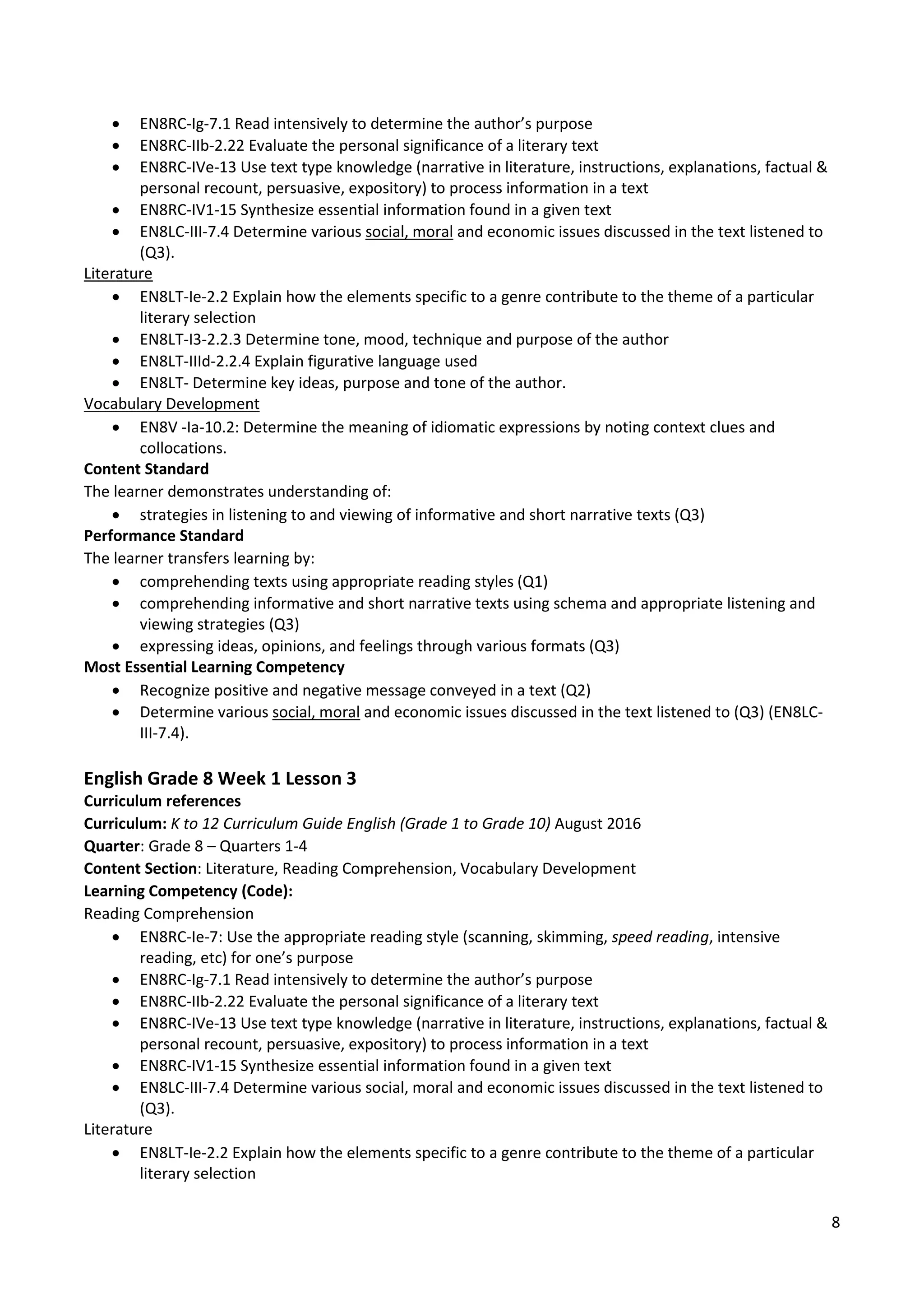 NLC23 - Grade 8 Consolidation English Notes to Teachers - Final.pdf