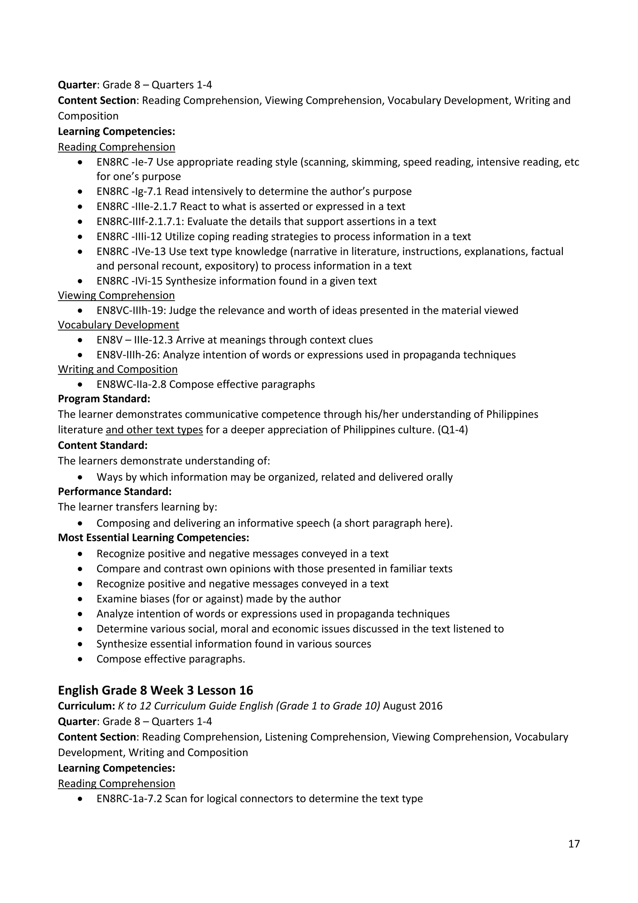 NLC23 - Grade 8 Consolidation English Notes to Teachers - Final.pdf