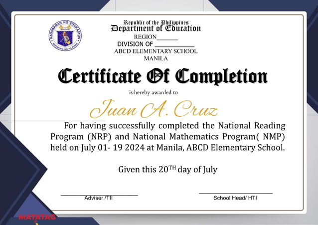 NLC CERTificate different design bdjs..pptx | Professional School ...