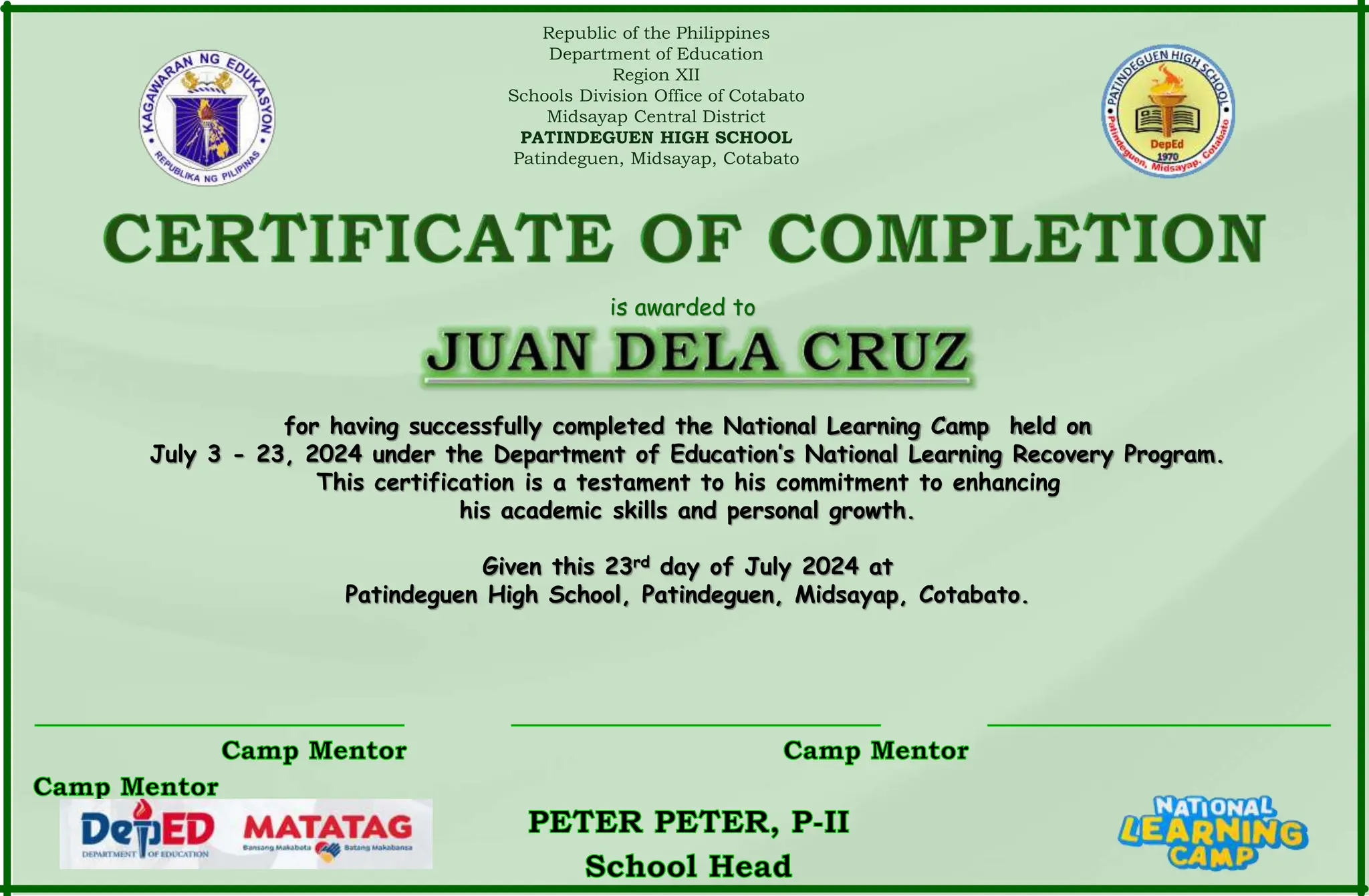 NLC 2024 - Certificate of Recognition | PPTX