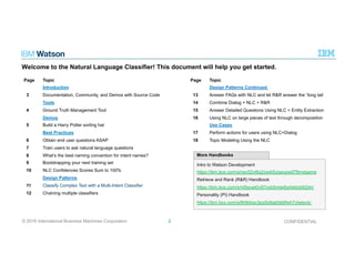 Natural Language Classifier - Handbook (IBM) | PPT
