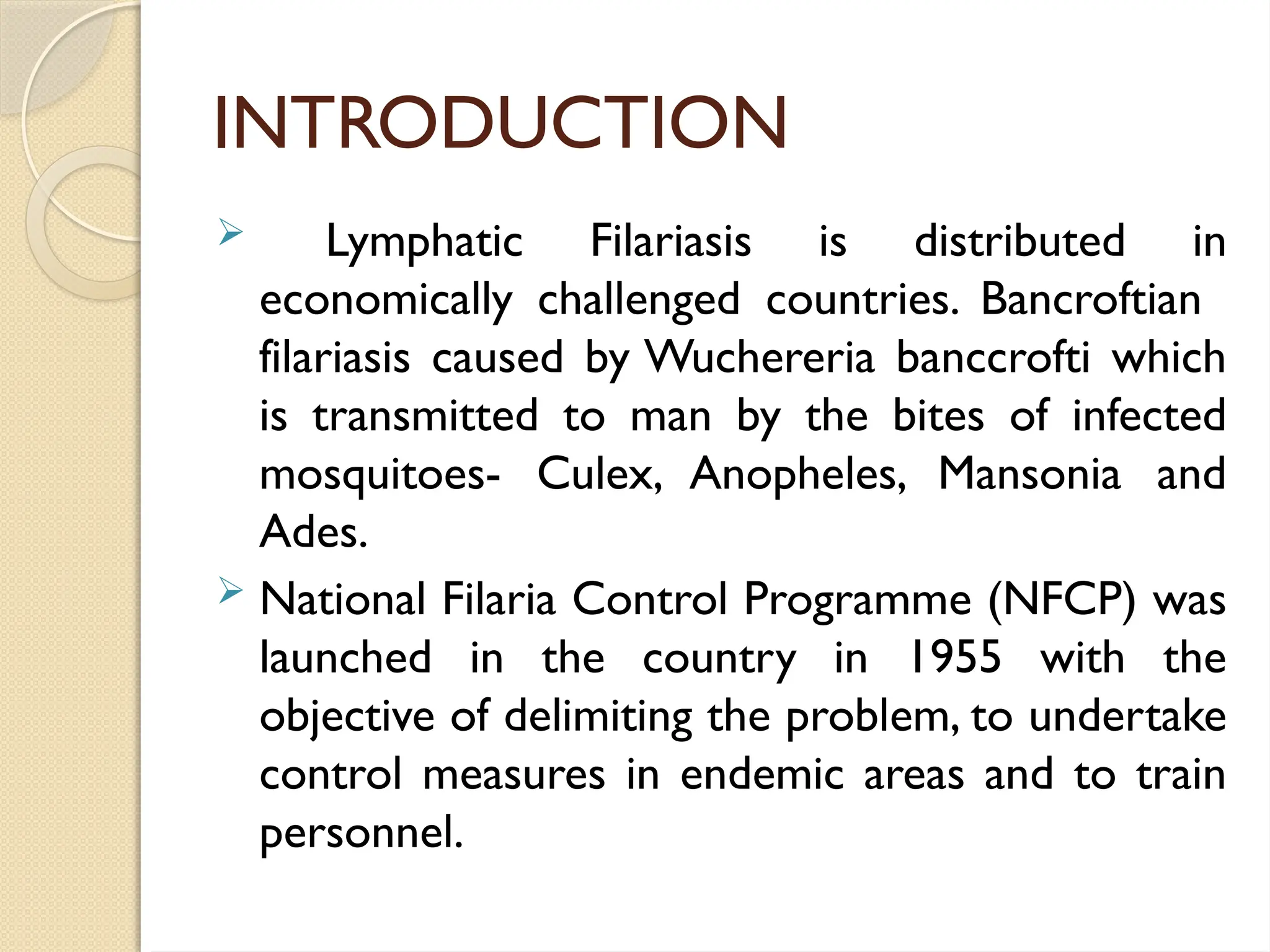 national filariasis control programme ppt | PPTX