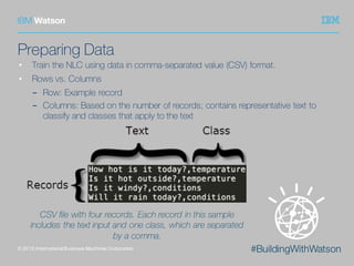 Building with Watson - Interpreting Language Using the Natural Language Classifier API | PPT