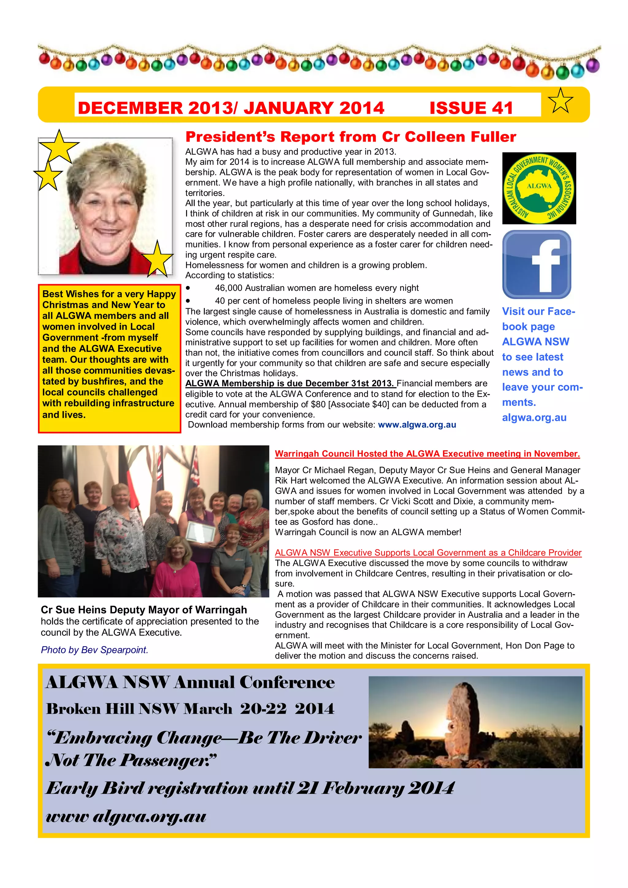 Australian Local Government Womens Association Dec13/Jan14 Newsletter | PDF