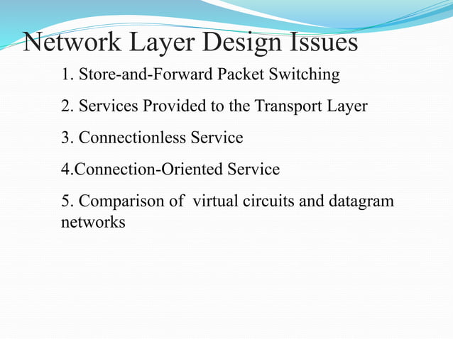 Network Layer Design Issuespptx Computer Networking Computing