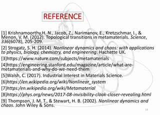 One dimensional flow,Bifurcation and Metamaterial in nonlinear dynamics ...