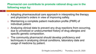National List of Essential Medicines & Rational Drug Use | PPTX
