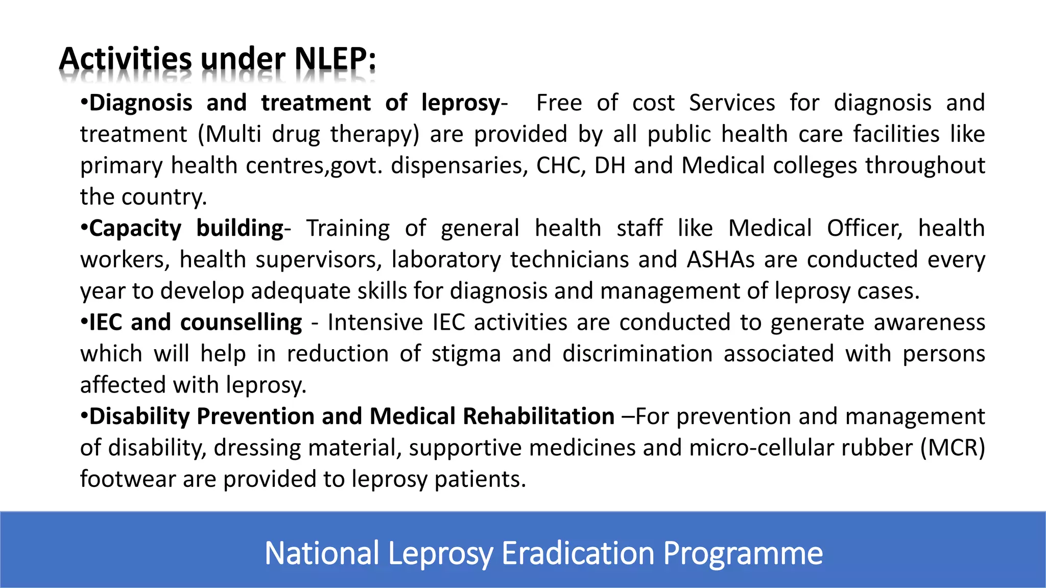 National Leprosy Eradication Programme (NLEP) | PPTX