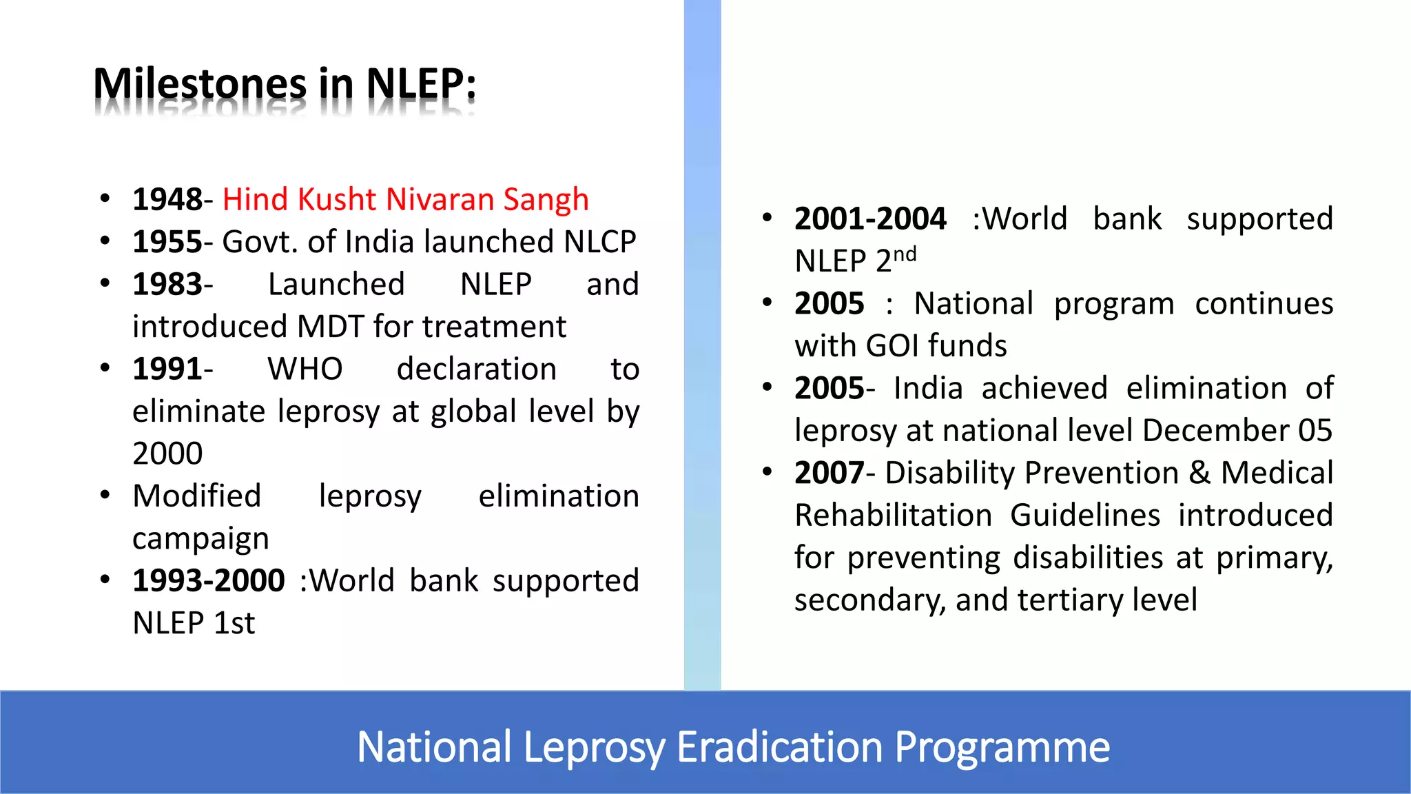National Leprosy Eradication Programme (NLEP) | PPTX