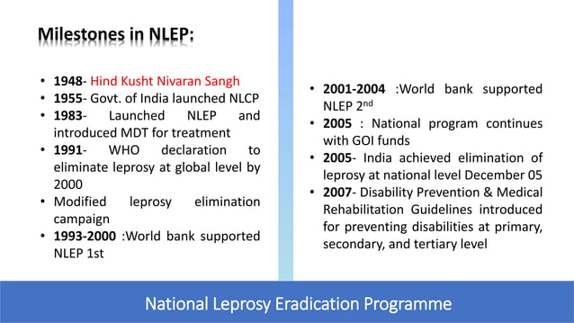 National Leprosy Eradication Programme (NLEP) | PPTX