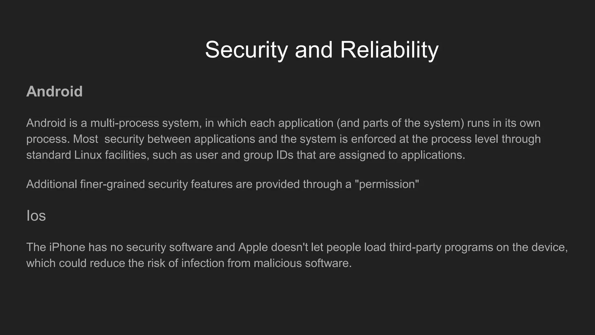 Android vs ios System Architecture in OS perspective | PPTX