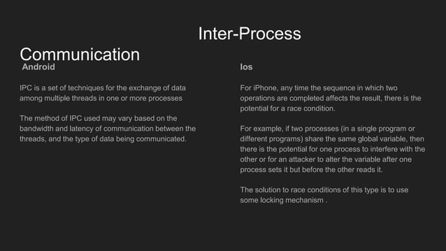 Android vs ios System Architecture in OS perspective | PPTX