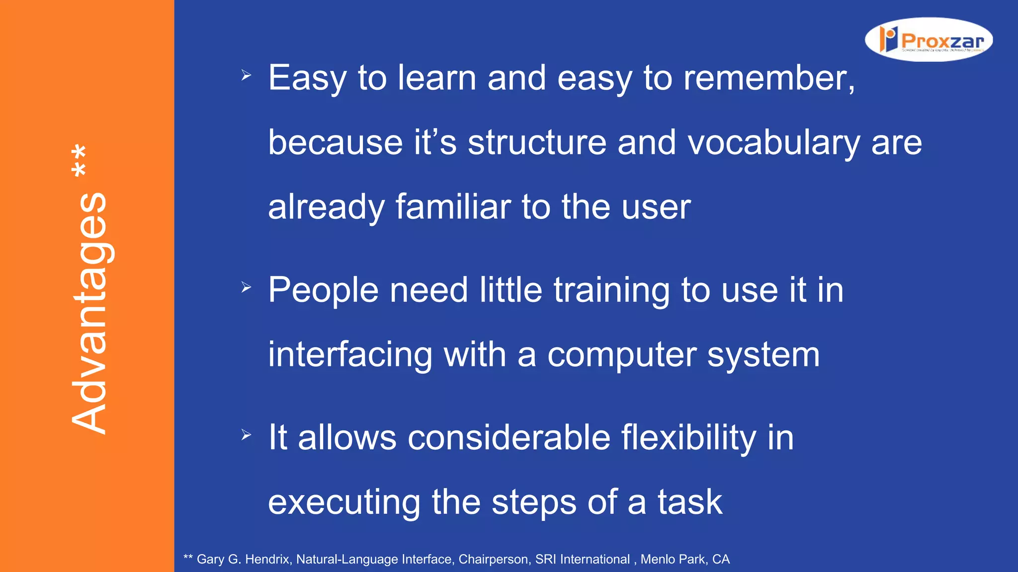Natural Language Interface: Advantages & Dis-Advantages | PDF