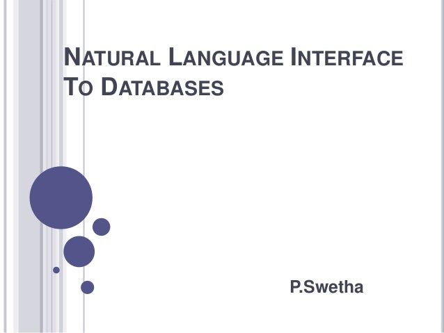Nlidbnatural Language Interface To Databases