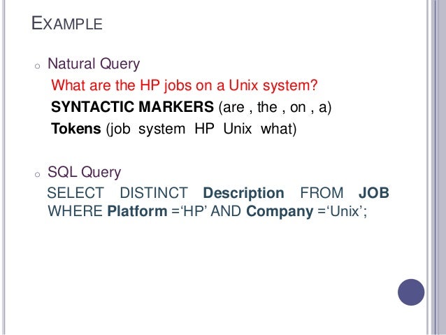 Nlidbnatural Language Interface To Databases