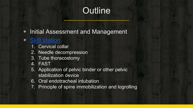 Initial Assessment and Management for Trauma | PPTX | First Aid | Injuries