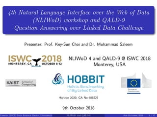 4th Natural Language Interface over the Web of Data (NLIWoD) workshop and QALD-9 Question ...