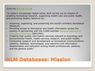 Nlm databases | PPT