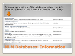 Nlm databases | PPT