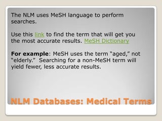 Nlm databases | PPT