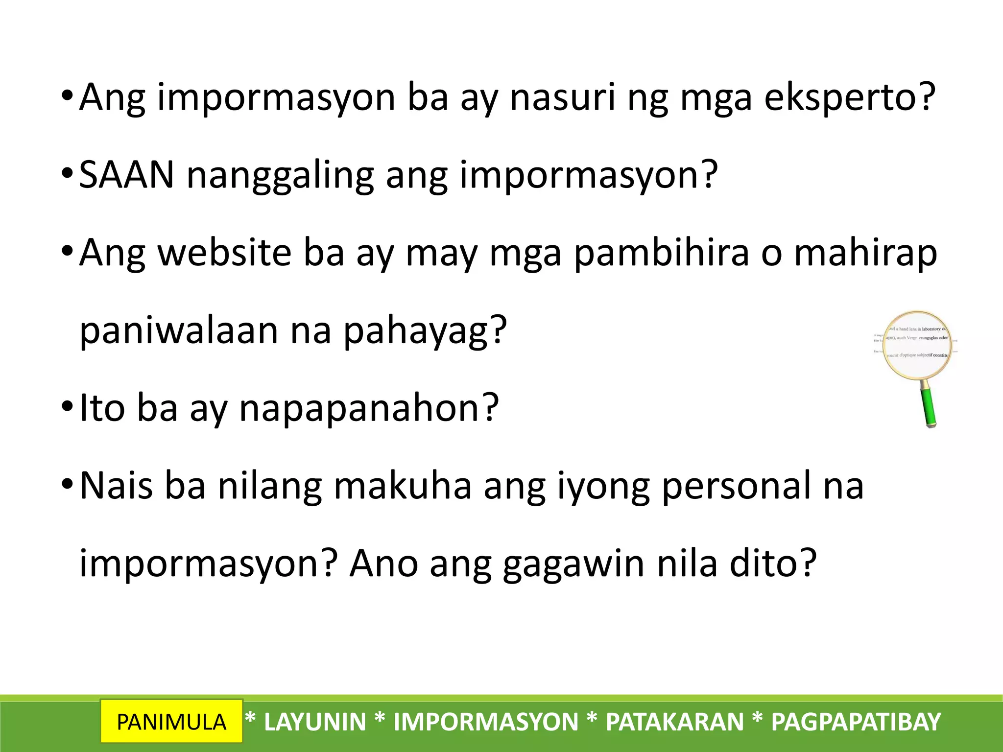 National Library of Medicine - TAGALOG version | PPTX