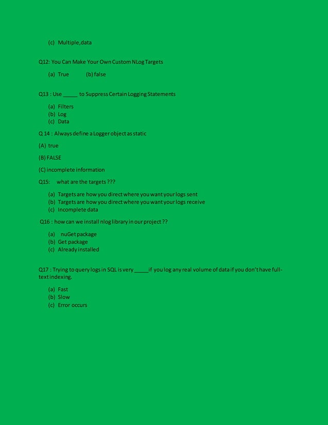 Use of Nlog library in c# | PDF Use of Nlog library in c# | PDF