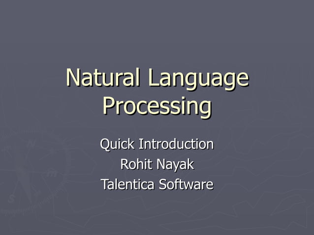 Introduction to Natural Language Processing | PPT Introduction to Natural Language Processing | PPT