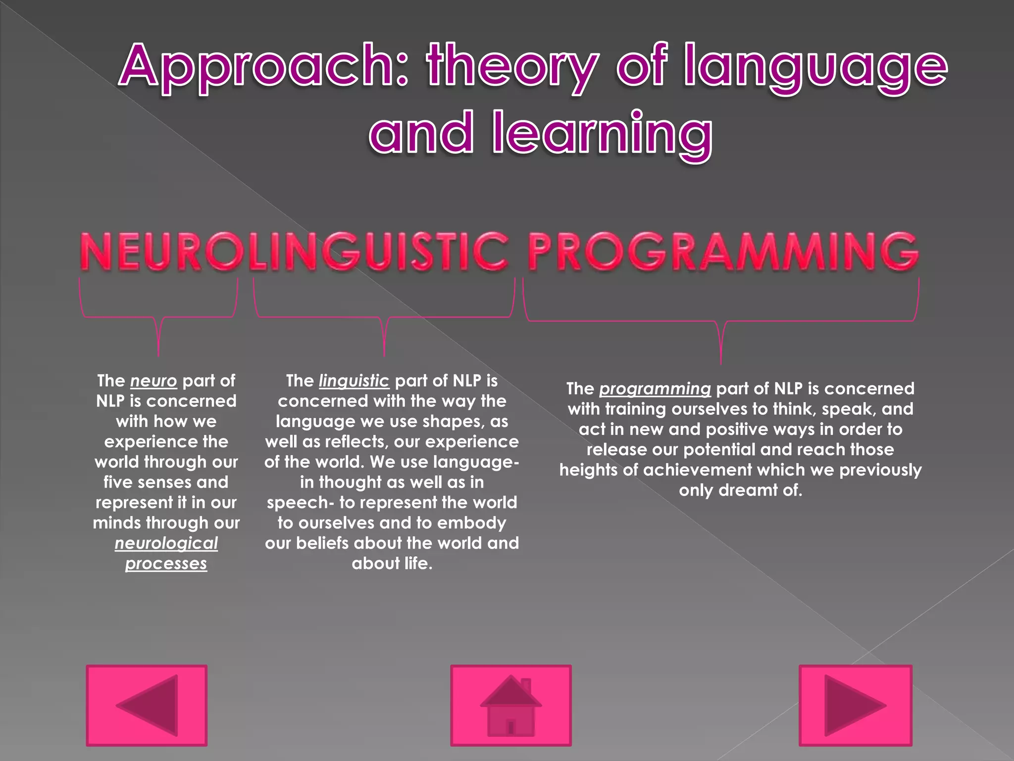 Neurolinguistic Programming by Schenk, Yanícola and Laisa | PPT