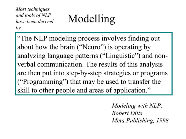 Neuro Linguistic Programming (artificial intelligence) | PPT | Programming Languages | Computing