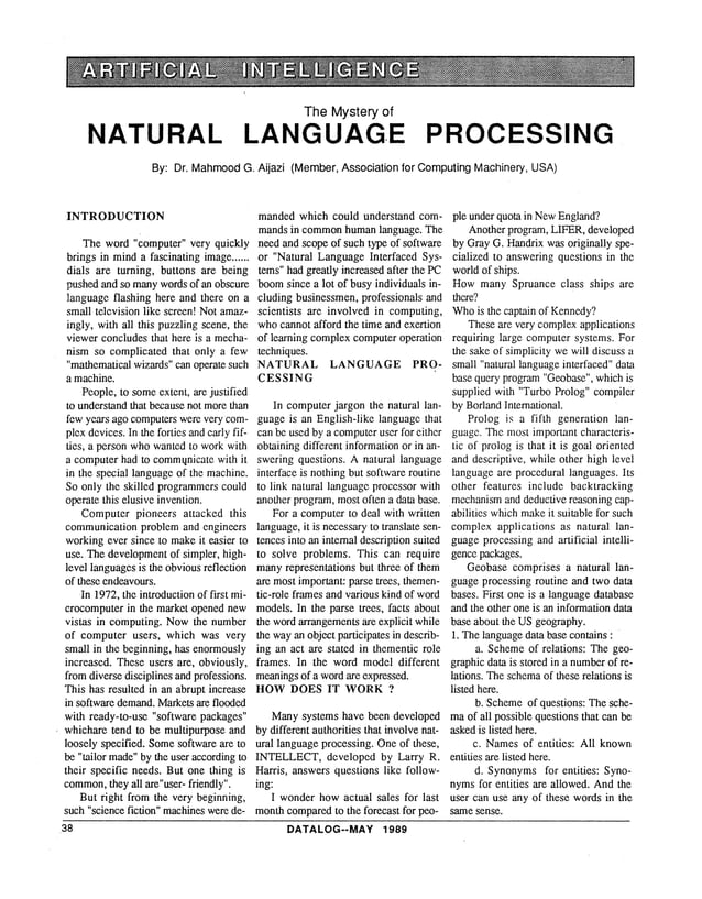 The Mystery of Natural Language Processing | PDF