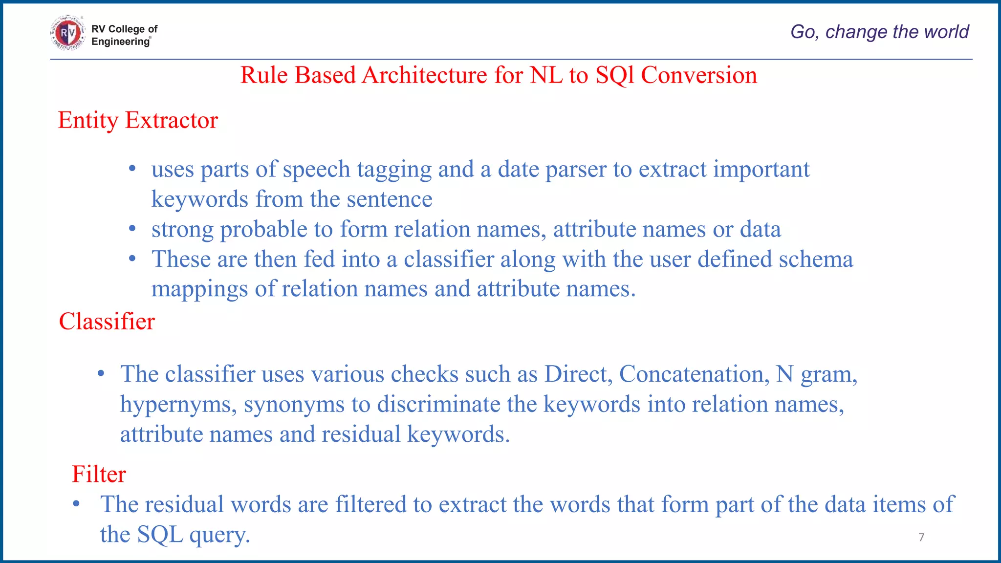 Natural Language to SQL Query conversion using Machine Learning ...