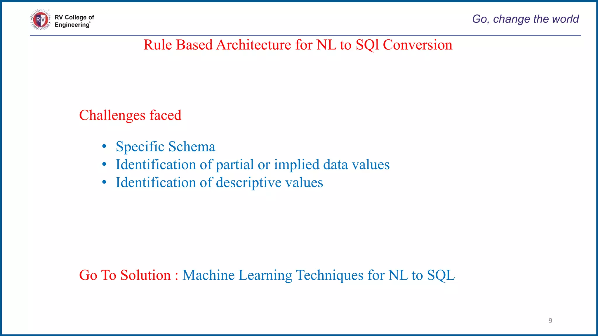 Natural Language to SQL Query conversion using Machine Learning ...