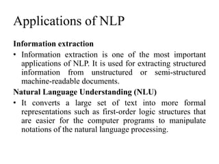 NLP slides introduction, a basic introduction and application | PPT