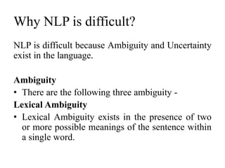 NLP slides introduction, a basic introduction and application | PPT