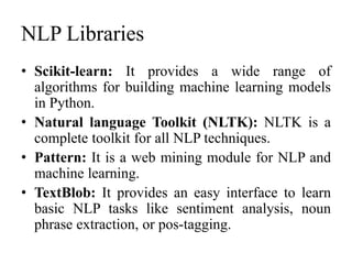 NLP slides introduction, a basic introduction and application | PPT