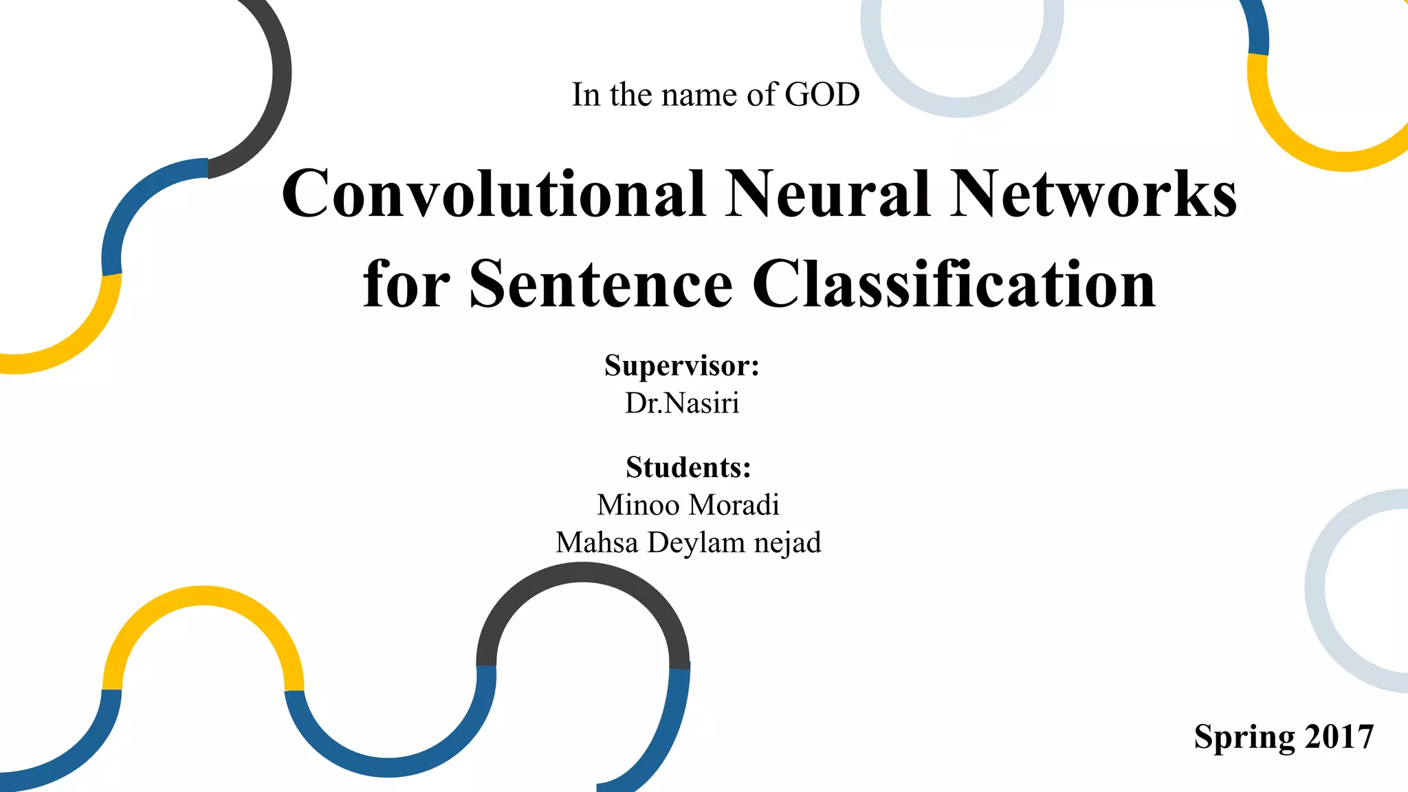 Convolutional Neural Networks for Sentence Classification | PPTX
