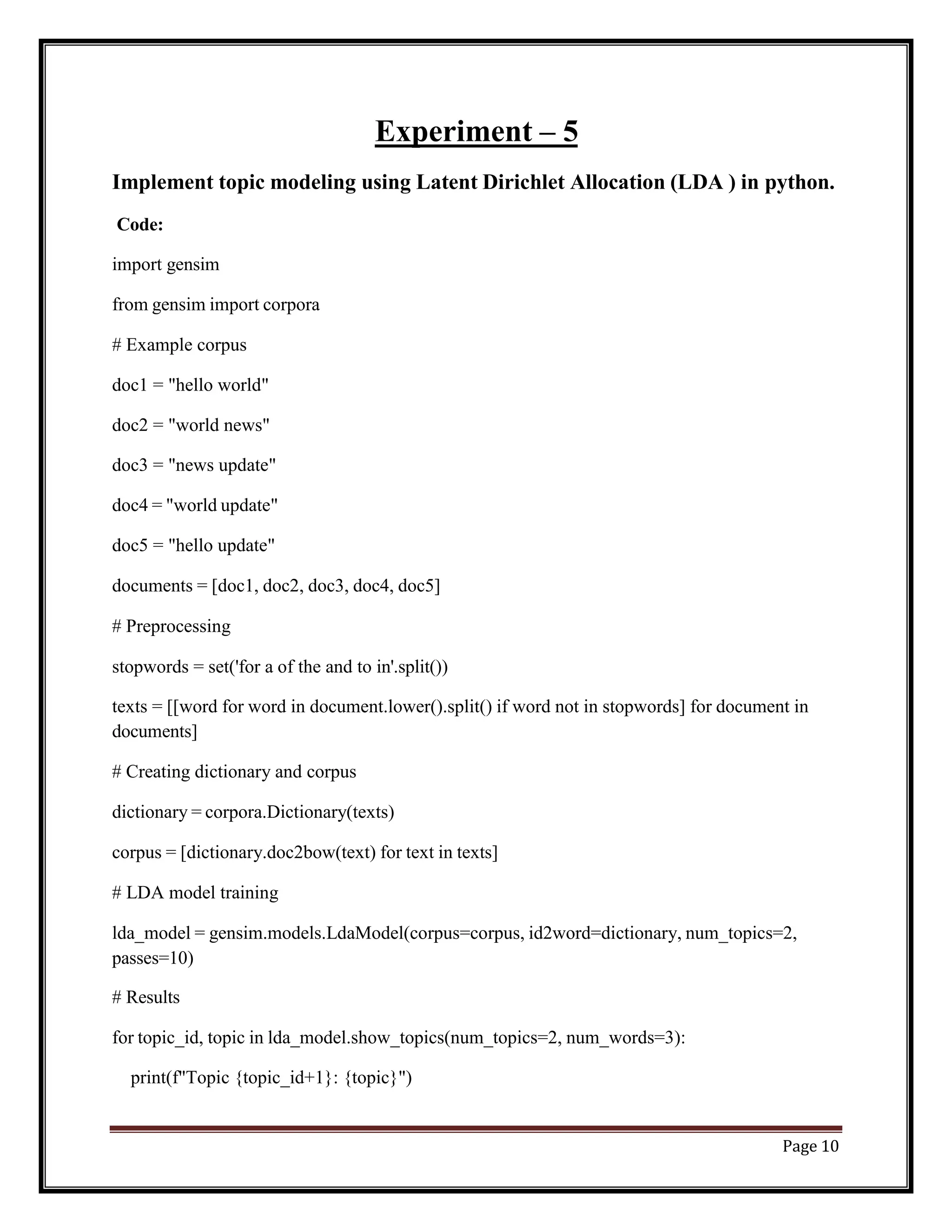 JNTUK r20 AIML SOC NLP-LAB-MANUAL-R20.docx | Technology & Computing
