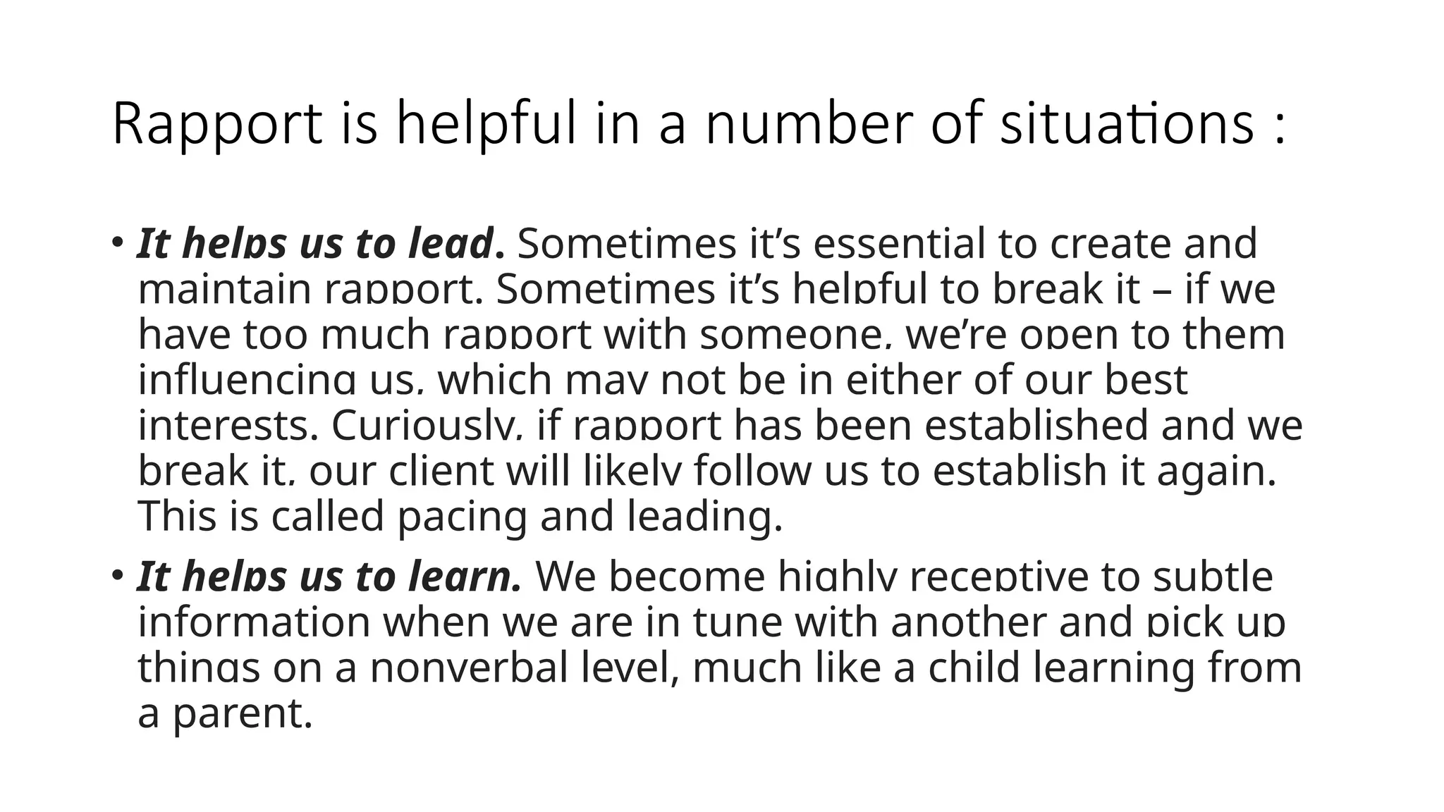 NLP- Rapport Building (LCOO).pptx******** | PPTX