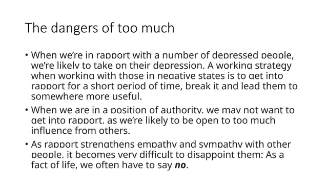 NLP- Rapport Building (LCOO).pptx******** | PPTX | Mental Health ...