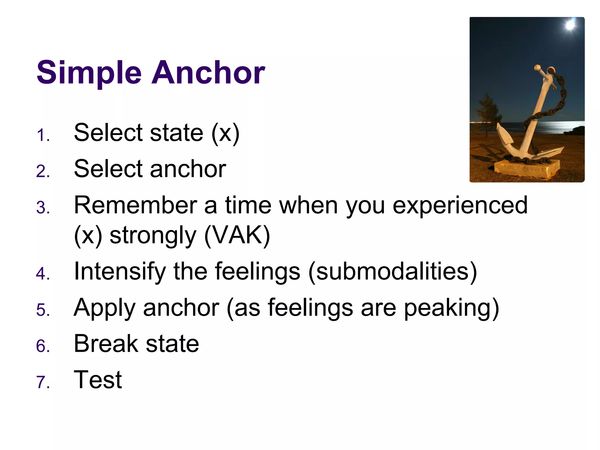 Nlp Simple Anchor Ppt