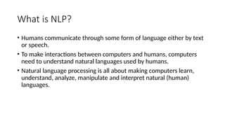 NLP-Unit1.natural languages process.(Machine learning) | PPTX